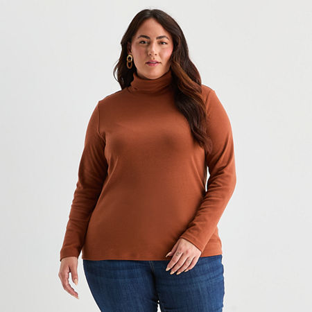Click here for St. Johns Bay Womens Plus Long Sleeve Turtleneck... prices
