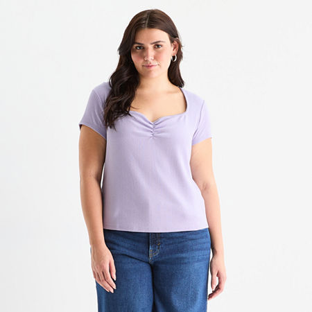 Click here for a.n.a Womens Plus Sweetheart Neck Short Sleeve T-S... prices