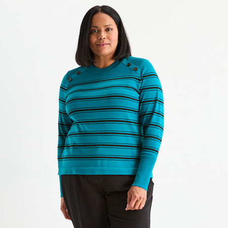 Click here for Liz Claiborne Plus Womens Crew Neck Long Sleeve St... prices