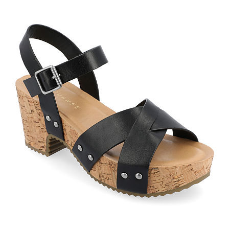Journee Collection Womens Valentina Sandals - Black