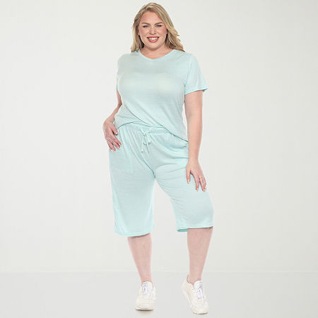 Click here for White Mark Plus Size Short Sleeve and Capri Lounge... prices