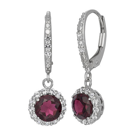 Click here for Womens Genuine Red Garnet Sterling Silver Round Dr... prices