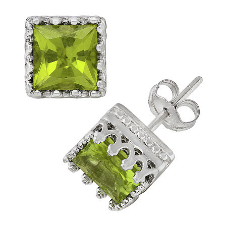 Click here for Genuine Green Peridot Sterling Silver 8mm Stud Ear... prices