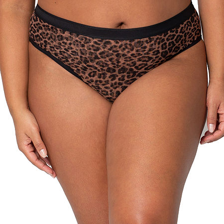 Click here for Curvy Couture Sheer Mesh High Cut Brief-1313  Larg... prices