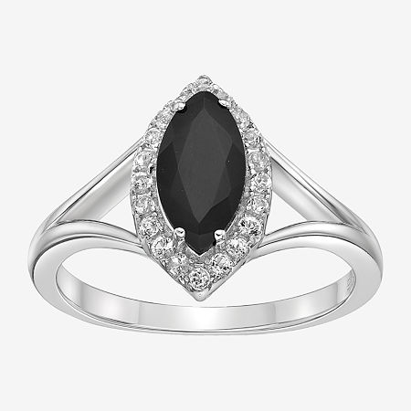 Click here for Womens Genuine Black Onyx Sterling Silver Halo Coc... prices