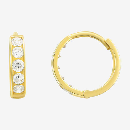 Click here for Girls Cubic Zirconia 14K Gold 9mm Round Hoop Earri... prices