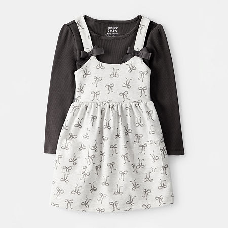 Toddler Girl Carters(R) Bow Jumper with Solid Tee