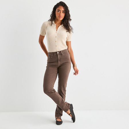 Click here for a.n.a Womens High Rise Slim Fit Jean  16  Brown prices
