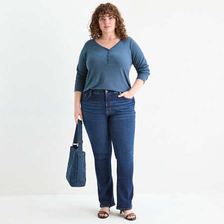 Click here for a.n.a Plus Womens Henley Neck Long Sleeve Henley S... prices