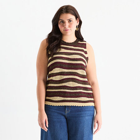 Click here for a.n.a Womens Crew Neck Plus Striped Sweater Vest... prices