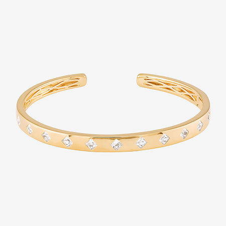 Click here for Womens White Sapphire 14K Gold Over Silver Cuff Br... prices