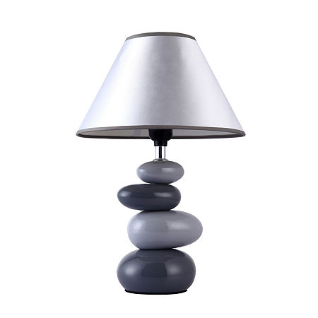 Simple Designs Shades of Gray Ceramic Stone Table Lamp - Gray