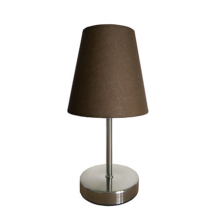 Click here for Simple Designs Sand Nickel Mini Basic Table Lamp w... prices