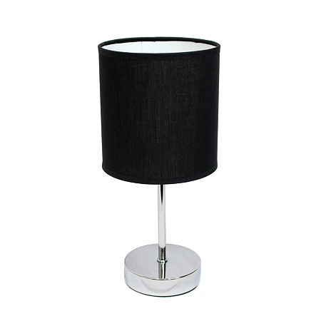 Click here for Simple Designs Chrome Mini Basic Table Lamp w/Fabr... prices