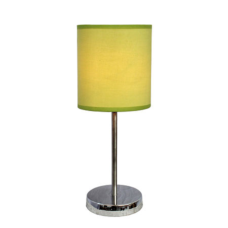 Click here for Simple Designs Chrome Mini Basic Table Lamp w/Fabr... prices