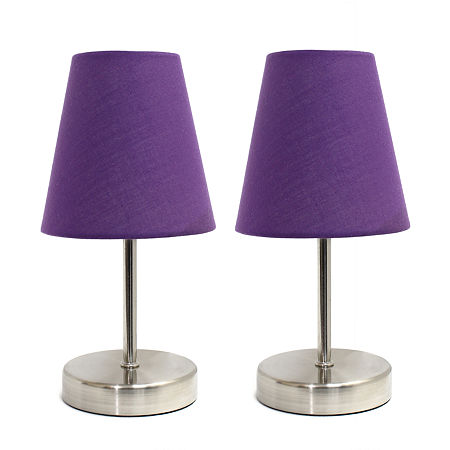 Click here for Simple Designs Sand Nickel Mini Basic Table Lamp w... prices