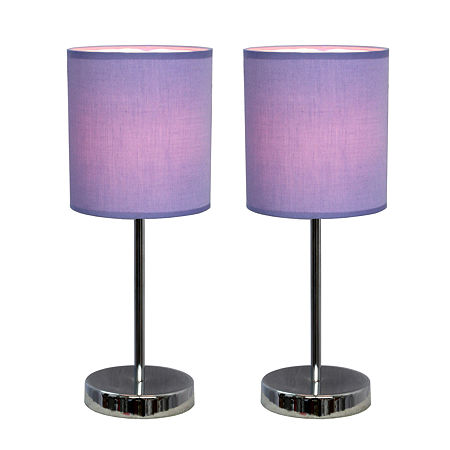 Click here for Simple Designs Chrome Mini Basic Table Lamp w/Shad... prices