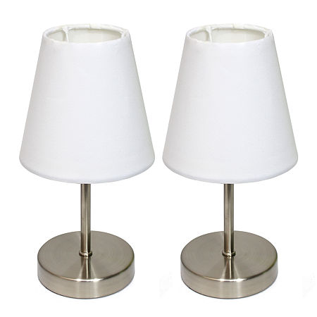 Click here for Simple Designs Sand Nickel Mini Basic Table Lamp w... prices