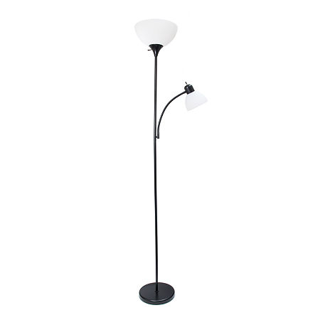 Click here for Simple Designs Floor Lamp with Reading Light - Bla... prices