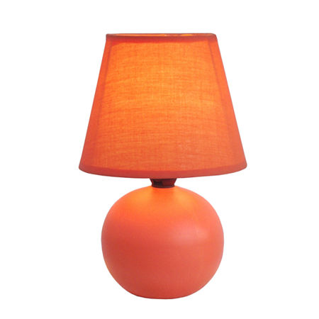 Simple Designs Mini Ceramic Globe Table Lamp - Orange