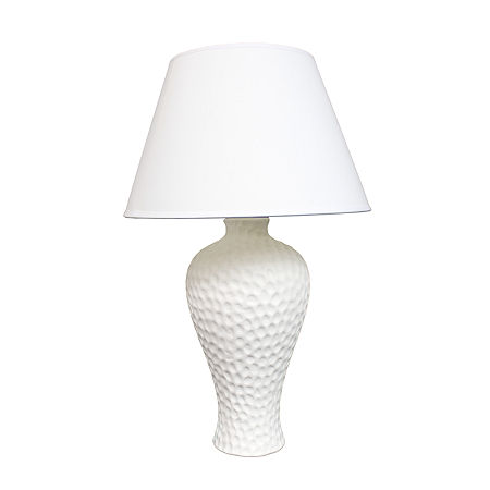 Click here for Simple Designs Textured Stucco Curvy Ceramic Table... prices