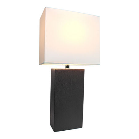 Click here for Elegant Designs Modern Leather Table Lamp with Whi... prices