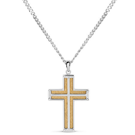 Click here for Mens Stainless Steel Cross 24 Inch Pendant Necklac... prices