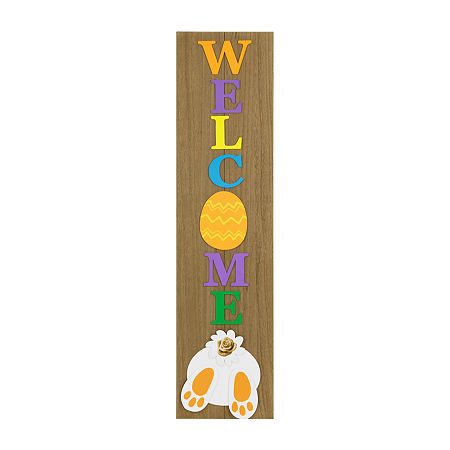 Northlight Seasonal Happy Easter Gnomes & Eggs Porch Board Sign