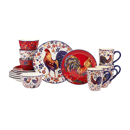 Certified International Morning Rooster 16Pc Dinnerware Set  Service for 4 - Miscellaneous