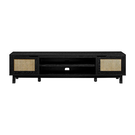 Click here for 70 2 Door Rattan TV Stand  One Size  Black prices