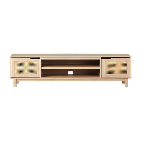 Click here for 70 2 Door Rattan TV Stand  One Size  Beige prices
