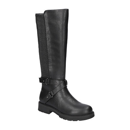 Easy Street Womens Austyn Slip Resistant Tall Boots - Black Stretch