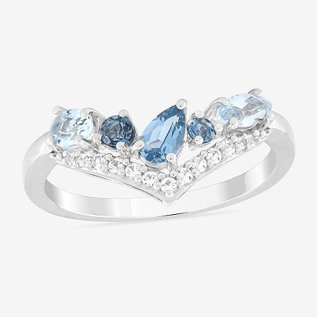 Click here for Womens Genuine Blue Topaz Sterling Silver Chevron... prices