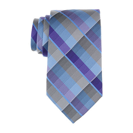 Click here for Stafford Monty Plaid Tie  One Size  Purple prices