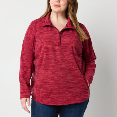 St. John's Bay Plus Polar Fleece Womens Long Sleeve Sweatshirt, Color ...