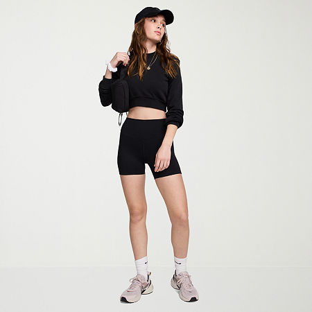 Nike Womens One High-Waisted 5 Biker Shorts - Black/black