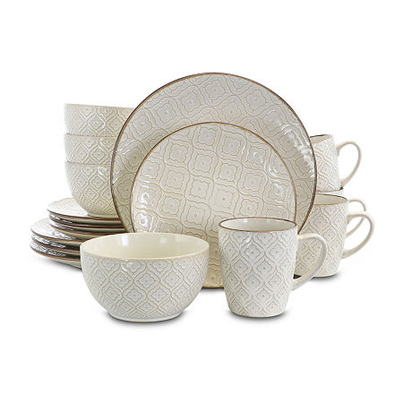 Click here for Elama White Lily 16-pc. Stoneware Dinnerware Set... prices