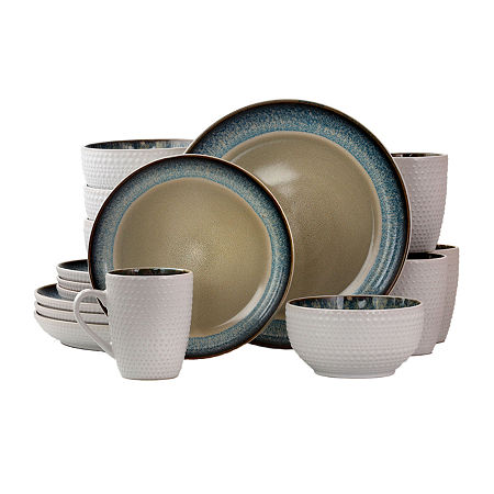 Click here for Elama Modern Dot 16-pc. Stoneware Dinnerware Set... prices