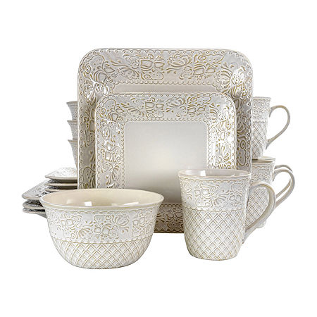 Click here for Elama Ivory Lotus 16-pc. Stoneware Dinnerware Set... prices