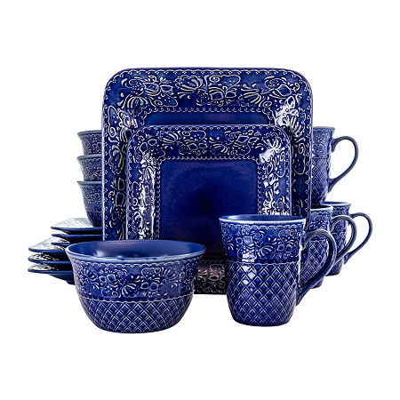 Click here for Elama Indigo Lotus 16-pc. Stoneware Dinnerware Set... prices