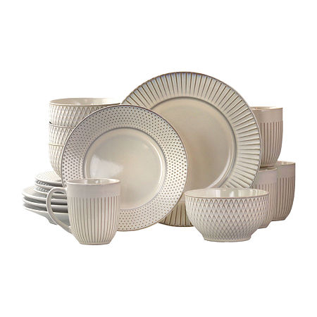 Click here for Elama Market Finds 16-pc. Stoneware Dinnerware Set... prices