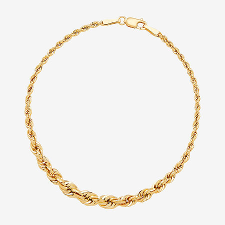Click here for Womens 10K Gold Hollow Heart 7.5 Inch Link Bracele... prices
