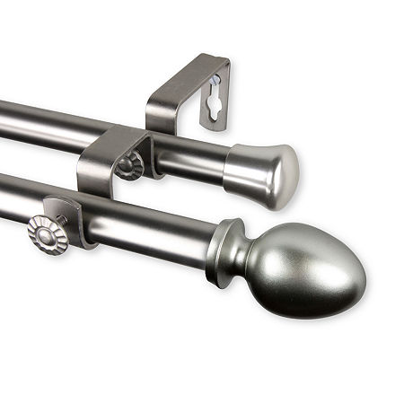 Click here for Rod Desyne Emeka Double Curtain Rod  One Size  Sil... prices
