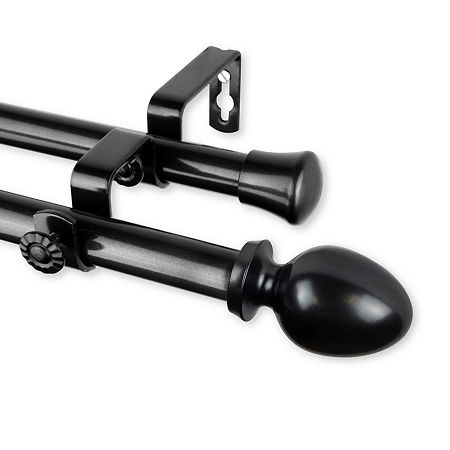 Click here for Rod Desyne Emeka Double Curtain Rod  One Size  Bla... prices