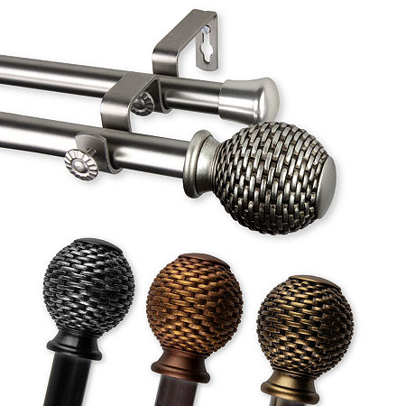 Click here for Rod Desyne Ozana Double Curtain Rod  One Size  Sil... prices