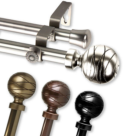 Click here for Rod Desyne Arman Double Curtain Rod  One Size  Bla... prices