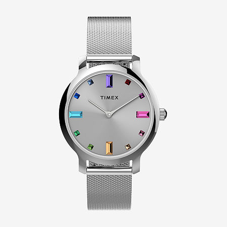 Click here for Timex Womens Transcend Silver-Tone Mesh Band Watch... prices