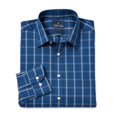 Stafford Smart Tech Mens Regular Fit Stretch Fabric Wrinkle Free Long Sleeve Dress Shirt - JCPenney