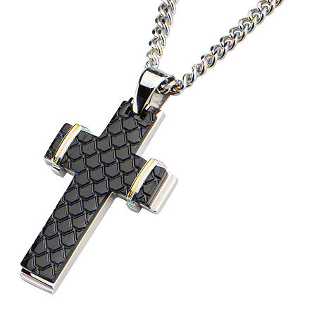 Click here for Inox Mens Tri-Tone Stainless Steel Fish Scale Cros... prices