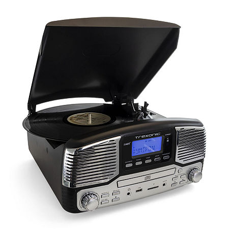 Trexonic Retro Wireless Bluetooth Record and Cd Player - Black